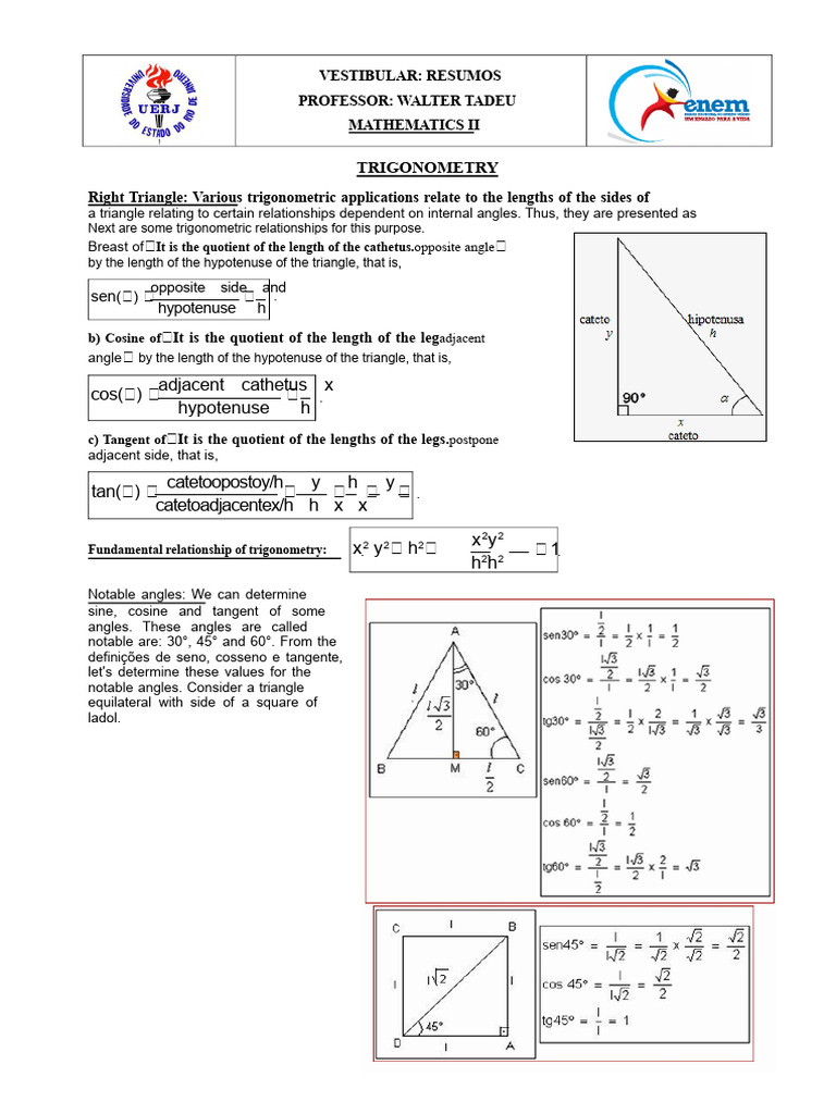 Summary - Trigonometry.pdf | PDF | Trigonometric Functions | Trigonometry