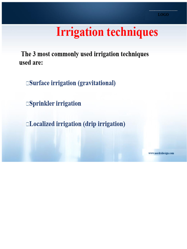 Gravitational Irrigation | PDF | Irrigation | Water Supply