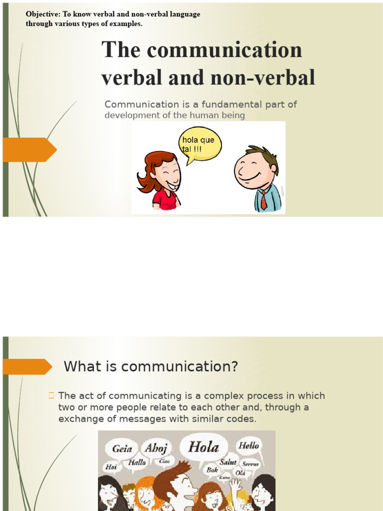 Verbal and Nonverbal Communication | PDF | Nonverbal Communication | Communication