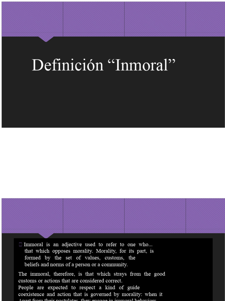 Definition of Immoral and 5 Examples | PDF