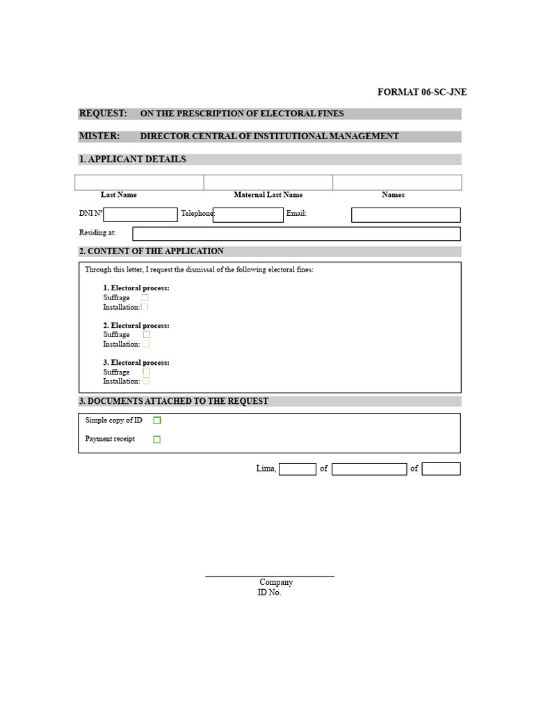 Application For Election Fine Waiver | PDF