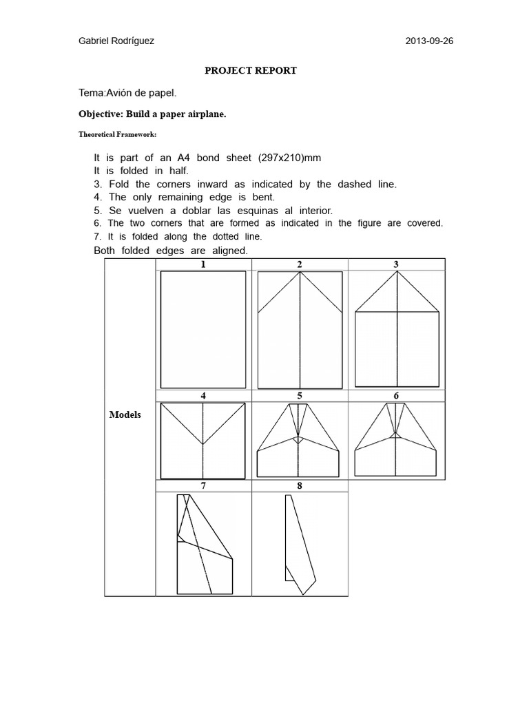 PROJECT REPORT (Paper Airplane) | PDF