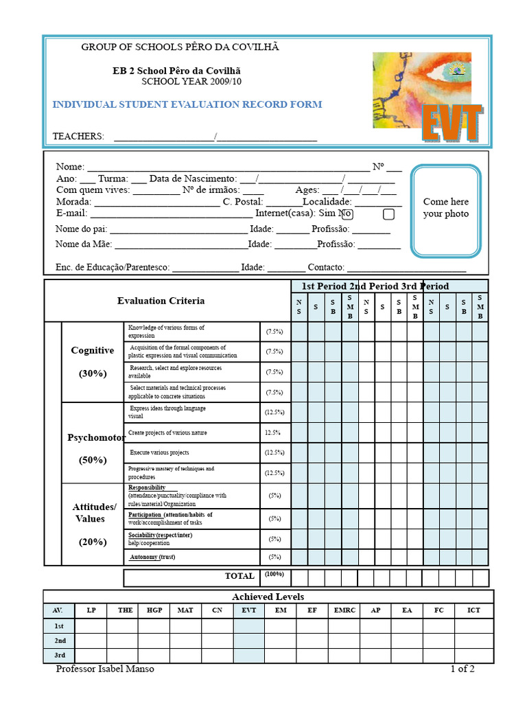Microsoft Word - Individual Assessment Record Form For The Student ...
