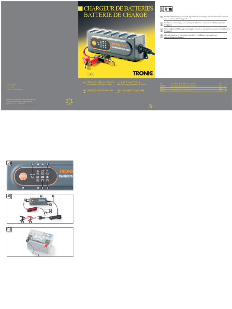 Tronic Tx4 Chargeur de Batteries | PDF | Pile rechargeable | Chargeur ...