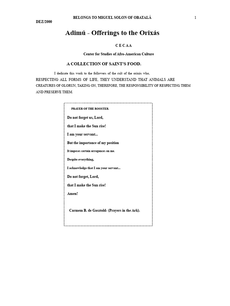 OBATALA_Adimu | PDF | Spirituality