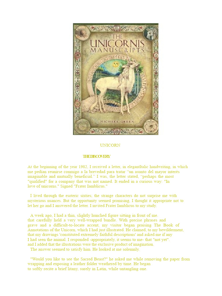 Unicornis The Truth About the Unicorn | PDF | Unicorn