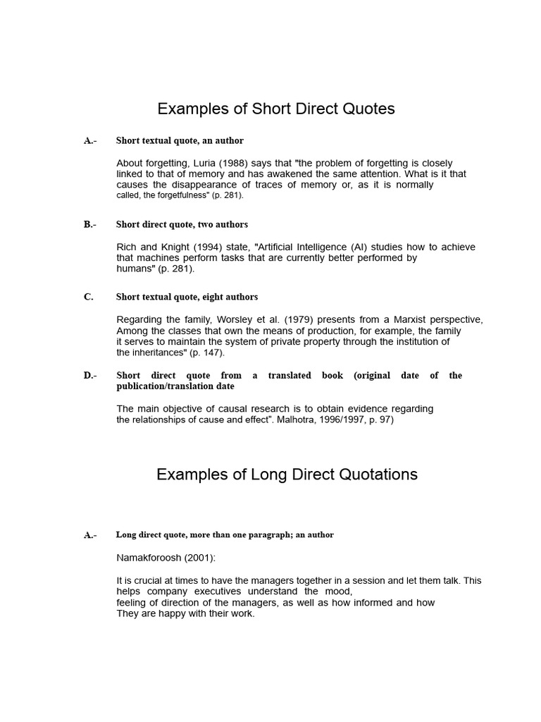 Examples of Direct and Contextual Quotes | PDF | Senses | Ellipsis