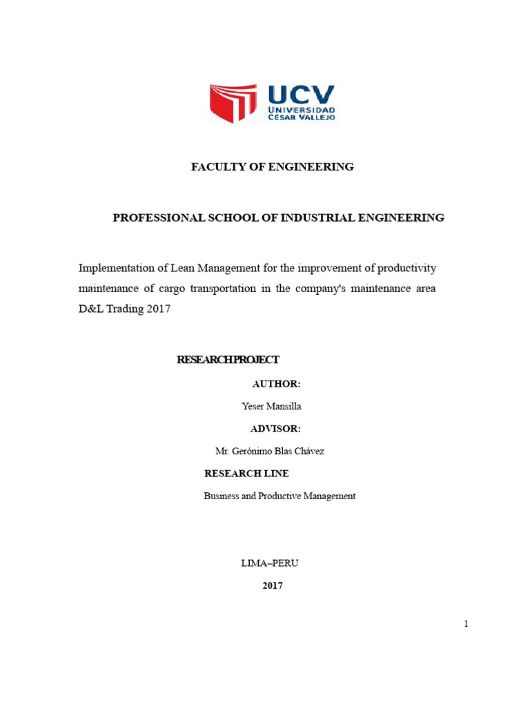 Industrial Engineering Thesis Project | PDF | Lean Manufacturing ...