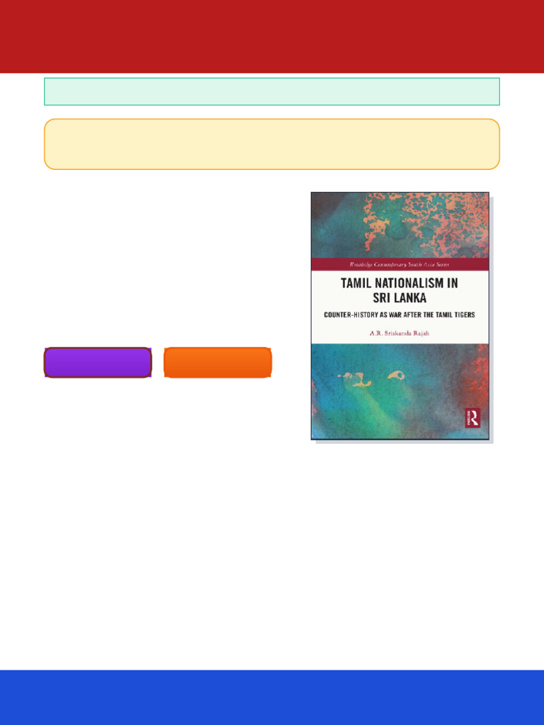 Tamil Nationalism in Sri Lanka 1st Edition A.R. Rajah Ebook No Waiting ...
