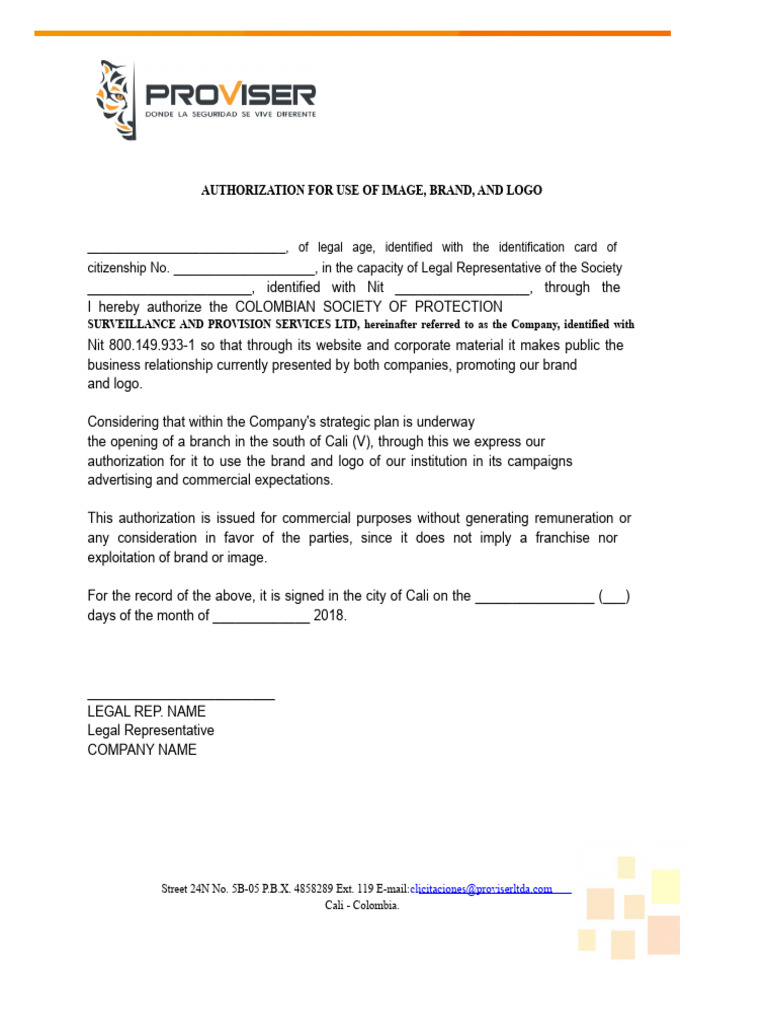 AUTHORIZATION FOR USE OF BRAND V2 | PDF