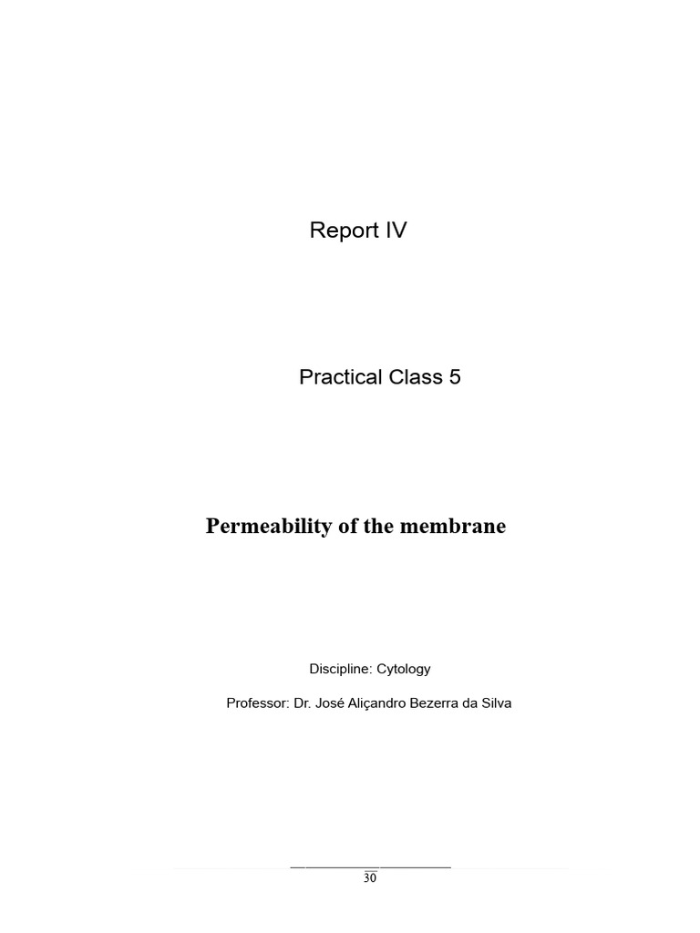 Practical class 5 - report 4 - Membrane permeability.docx | PDF | Cell ...