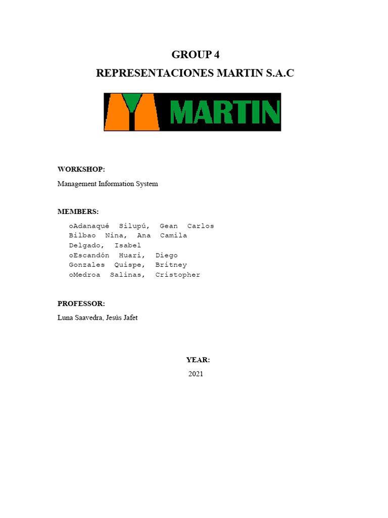 Martin Excel Representations | PDF | Inventory | Supply Chain