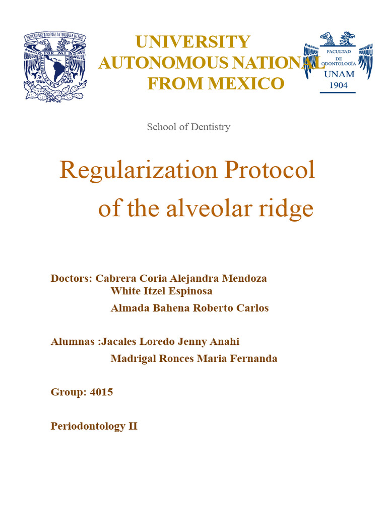 Protocol For Ridge Regularization | PDF | Dentistry Branches | Dentistry