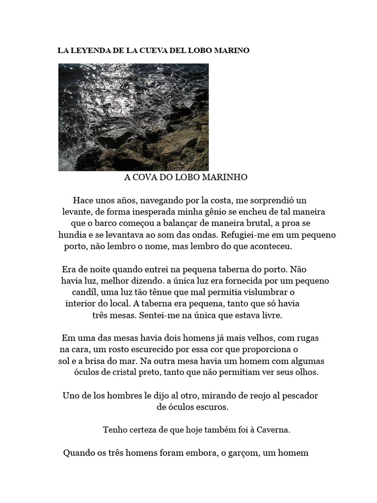 A História da Caverna do Lobo Marinho | PDF