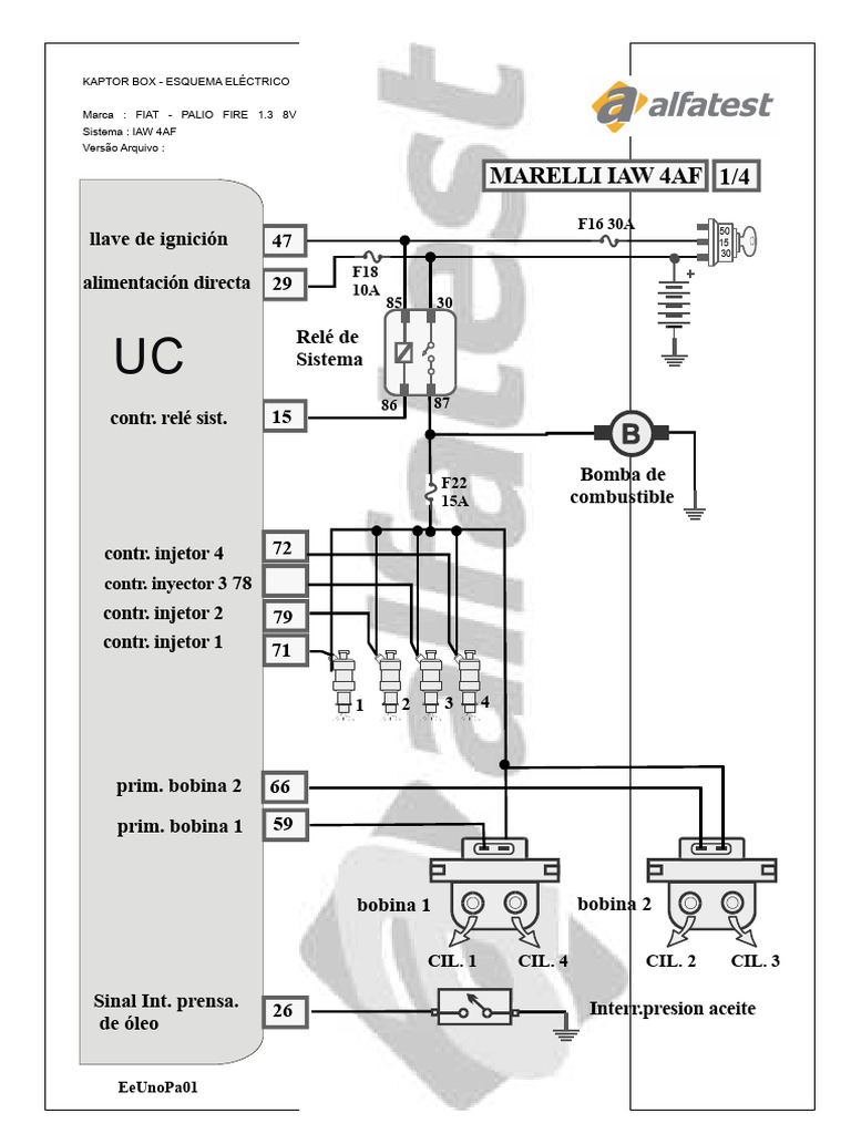 Palio Esquema Eléctrico 4af PDF | PDF | Motores