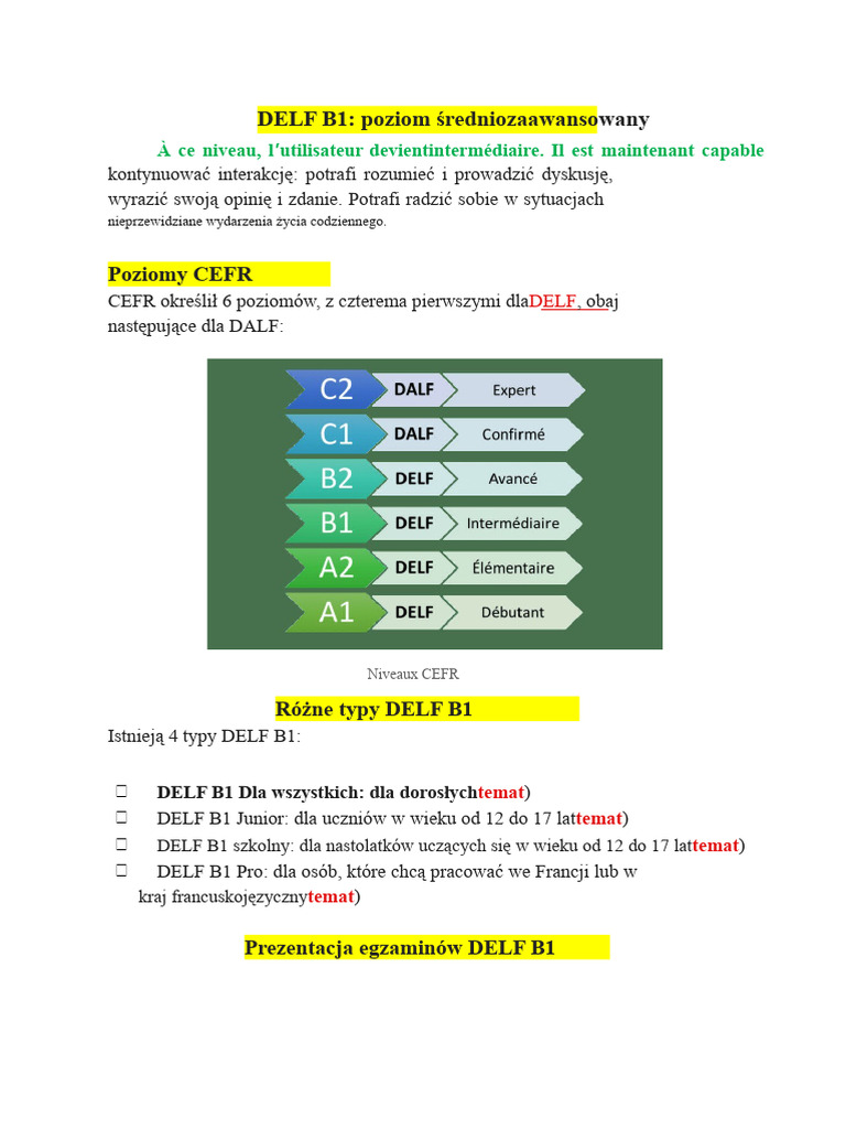 A. DELFB1 - prezentacja-DELF-B1 | PDF