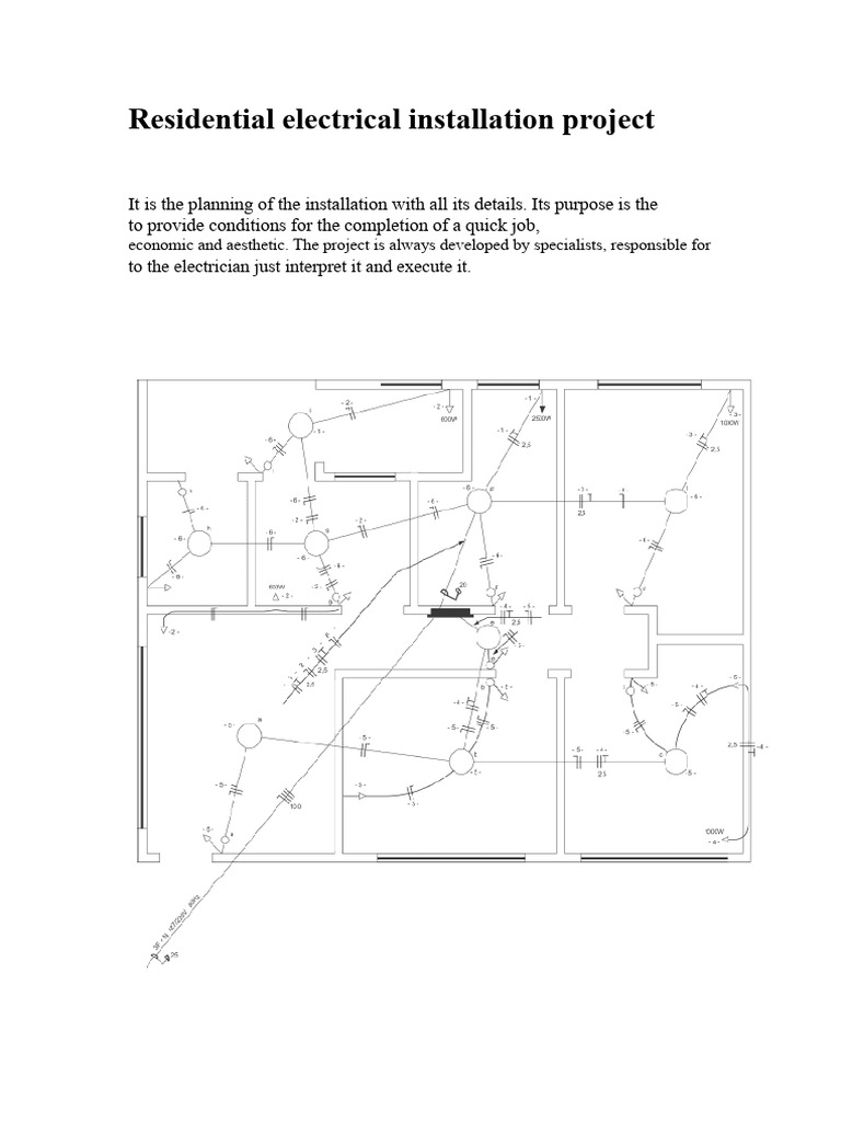 Residential Electrical Installation Guide | PDF | Circle | Drawing