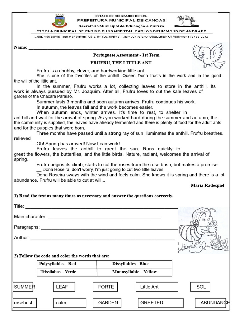 35153677 Portuguese Assessment | PDF