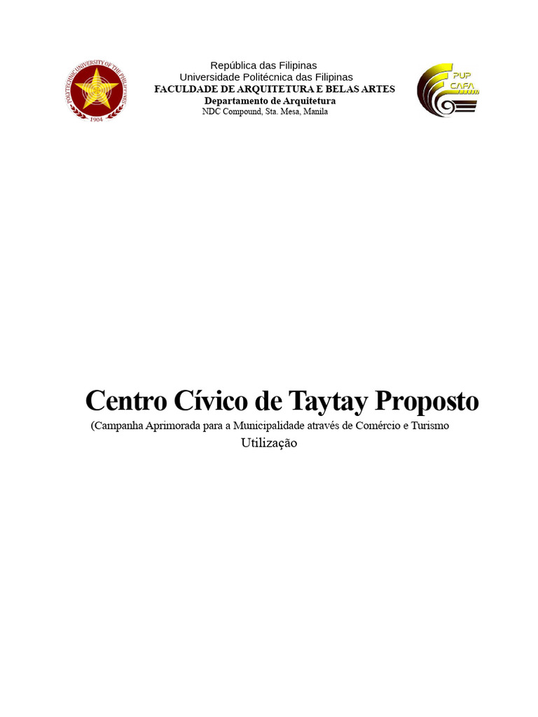 Centro Cívico Municipal de Taytay Proposto.docx | PDF | Cidade ...