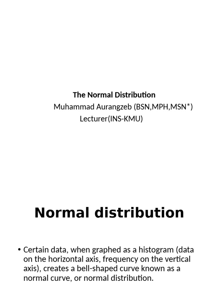 Lecture 5 Normal Distribution | PDF | Normal Distribution | Standard Score