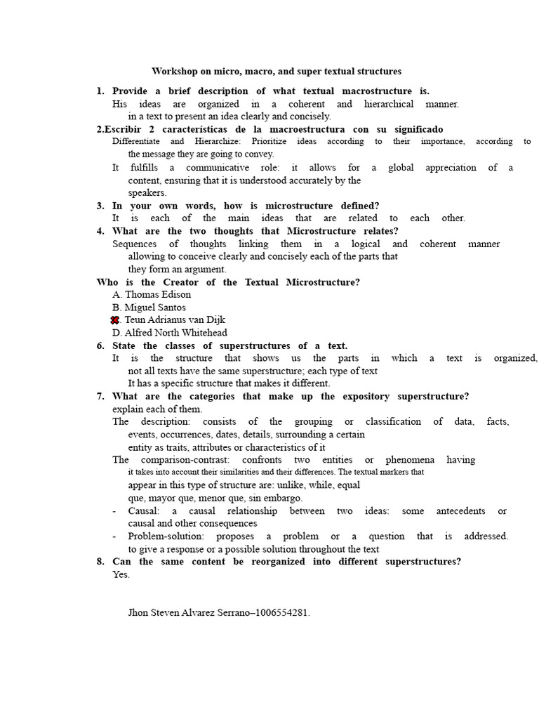 Workshop On Micro, Macro, and Super Structures of A Text PDF | PDF