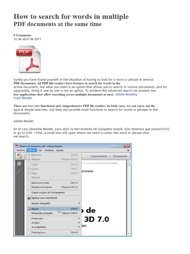 How To Search For Words in Multiple PDF Documents at Once | PDF ...