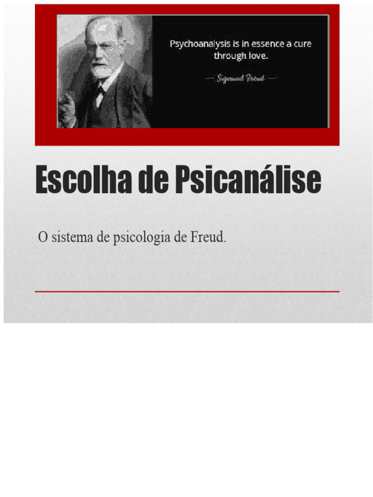 ESCOLA DE PSICANÁLISE | PDF | Psicanálise | Autoimagem