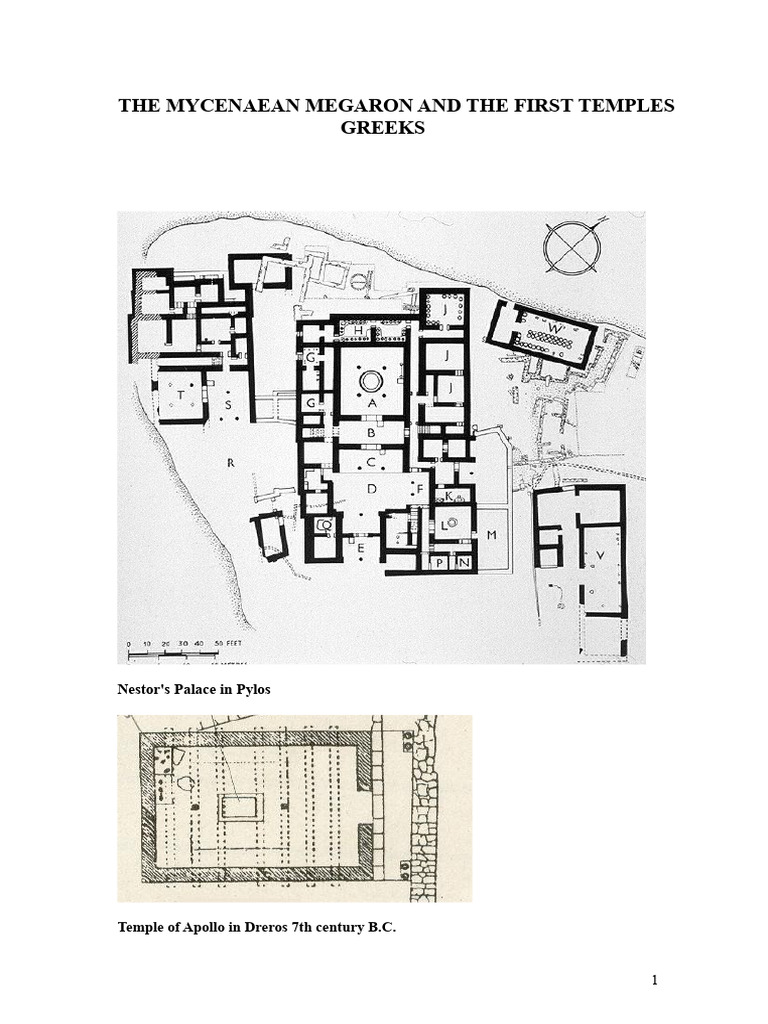 The Mycenaean Megaron and The First Greek Temples | PDF