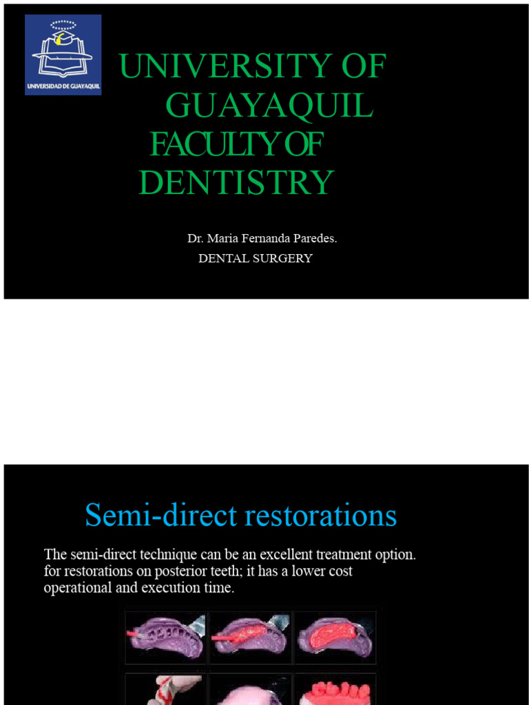 Semi-Direct Dental Restoration Techniques | PDF | Medical Specialties ...