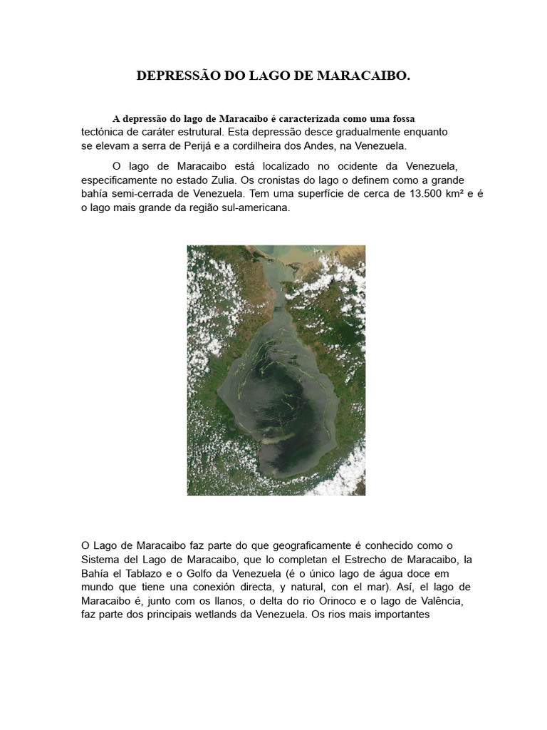 Depressão do Lago de Maracaibo: Geografia e Economia | PDF | Venezuela ...