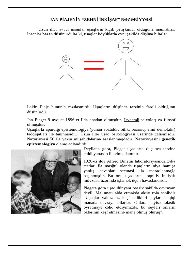 Jan Piaje Əlavə Material | PDF