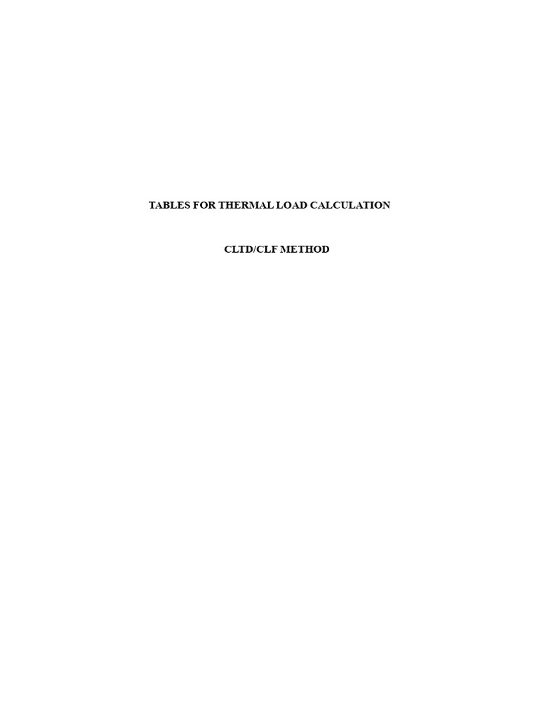 Tables For Thermal Load Calculation | PDF | Ventilation (Architecture ...