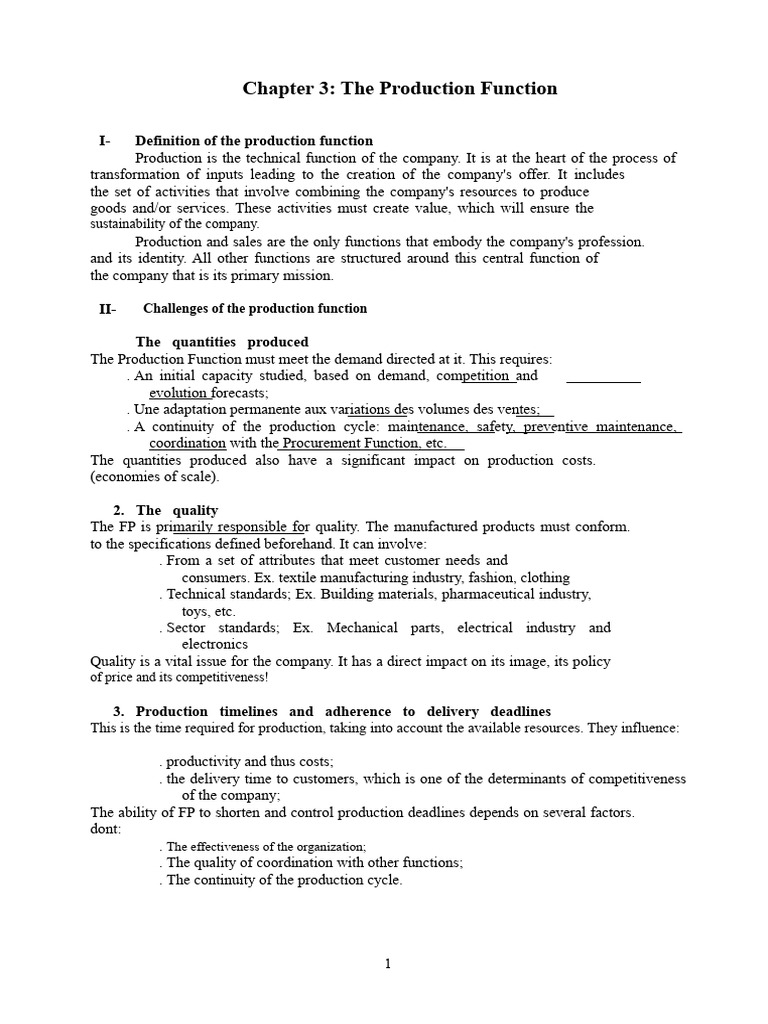 Understanding the Production Function | PDF | Production Function ...