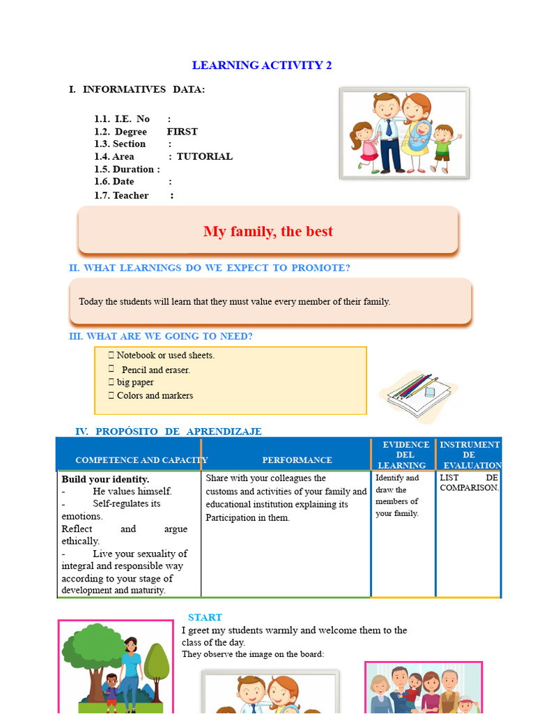 Family Value Learning Activity Guide | PDF | Social Psychology ...