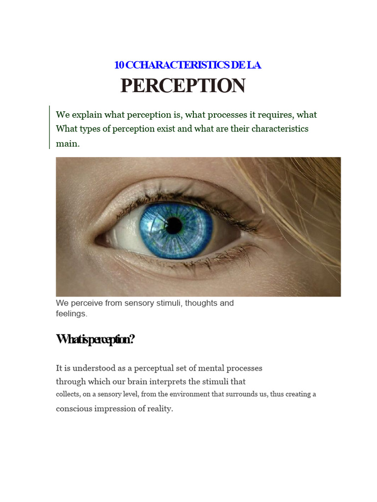 Understanding Perception: Key Concepts | PDF | Perception | Senses