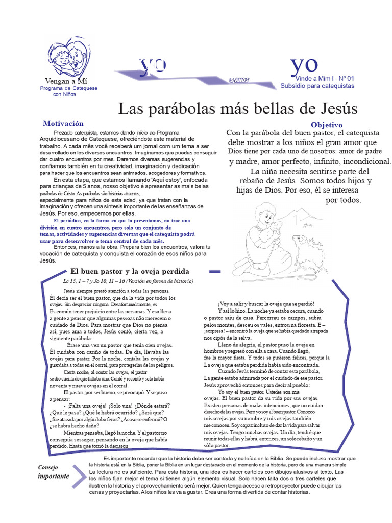 Aquí estoy 01 - el Buen Pastor y la Oveja Perdida | PDF | Oración | orador del Señor