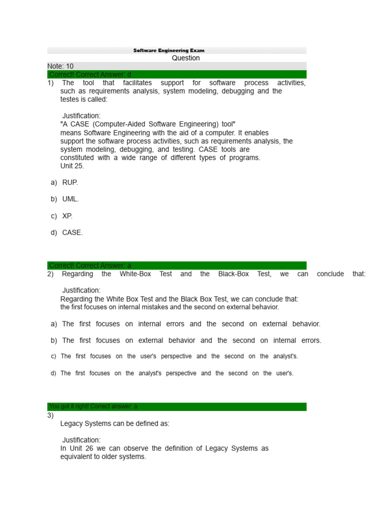 Software Engineering Exam | PDF | Agile Software Development | Software ...