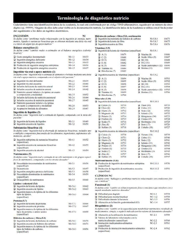 International Nutrition Terminology Manual | PDF