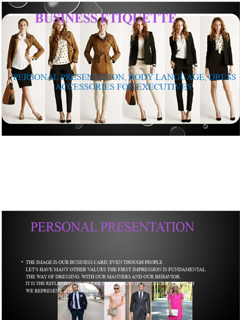 Personal Presentation, Body Language, Clothing, Accessories For ...