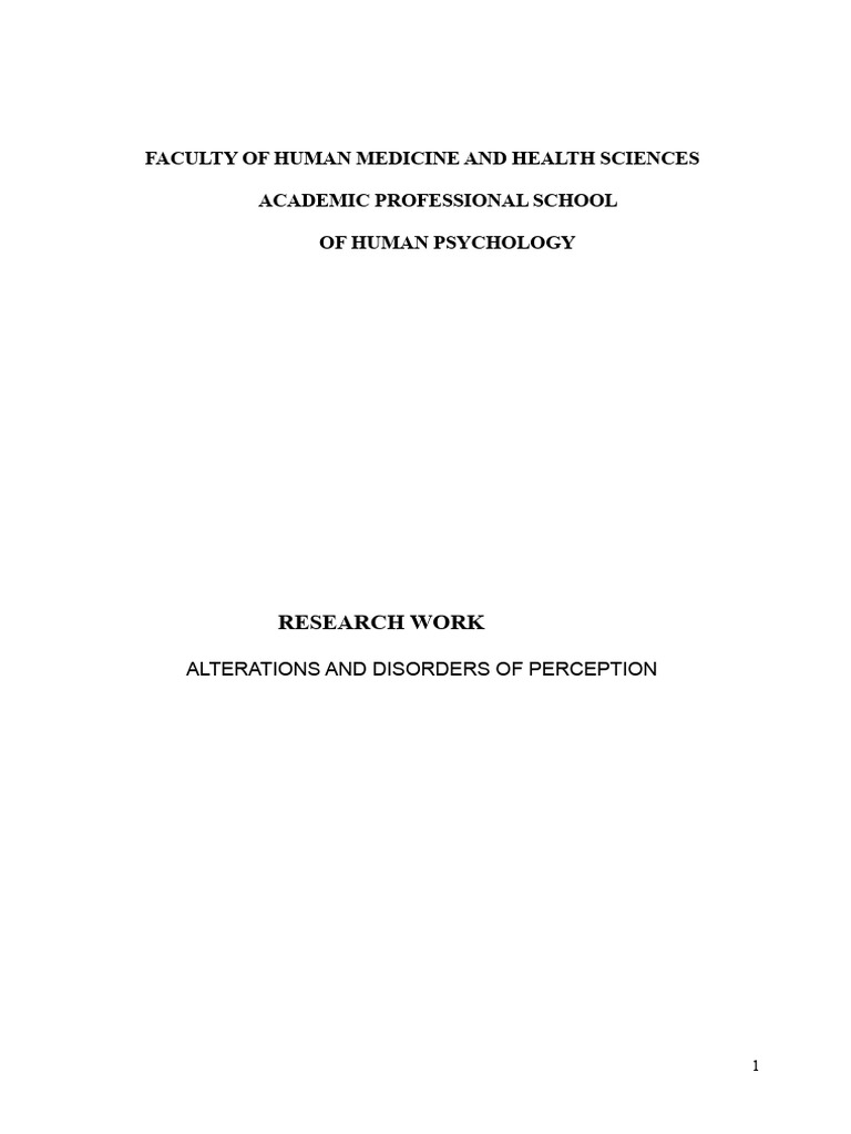 Alterations and Disorder of Perception | PDF | Perception | Hallucination