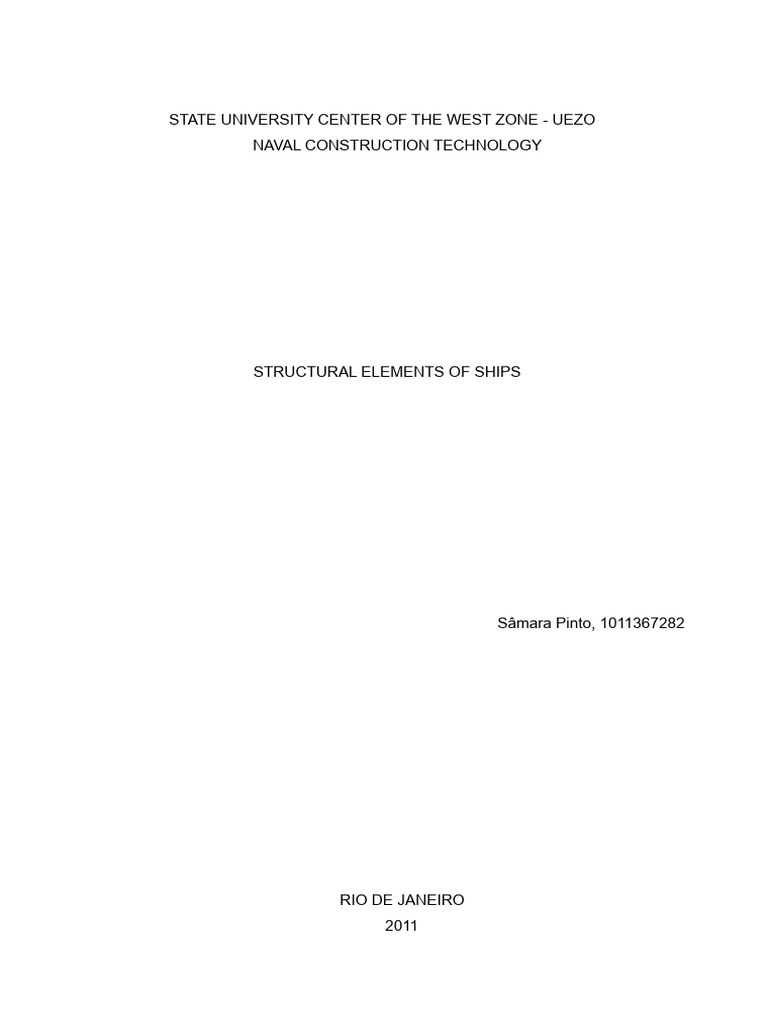 STRUCTURAL ELEMENTS OF SHIPS (arrangement and nomenclature) - NAVAL ...