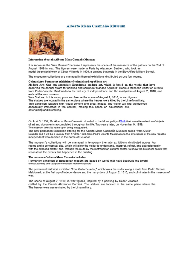Alberto Mena Caamaño Museum | PDF