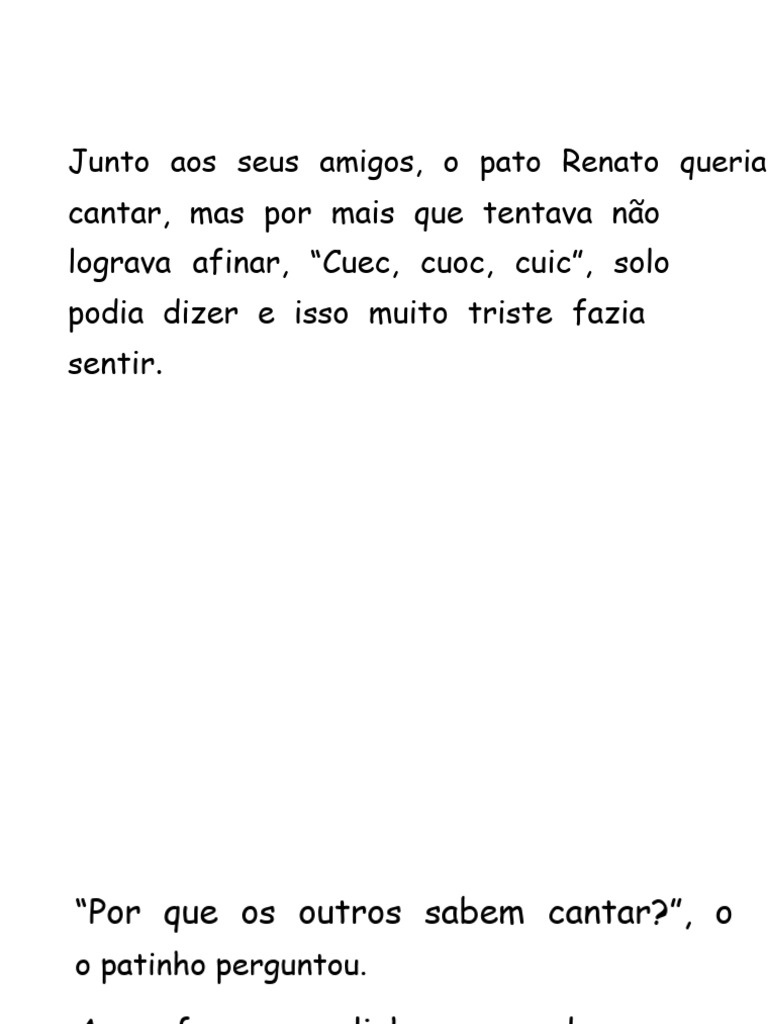 O Pato Renato e Seu Sonho de Cantar | PDF
