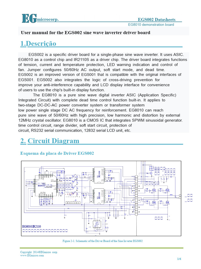 EGS002 Sine Wave Inverter Driver Board | PDF | Power Inverter | Electronics