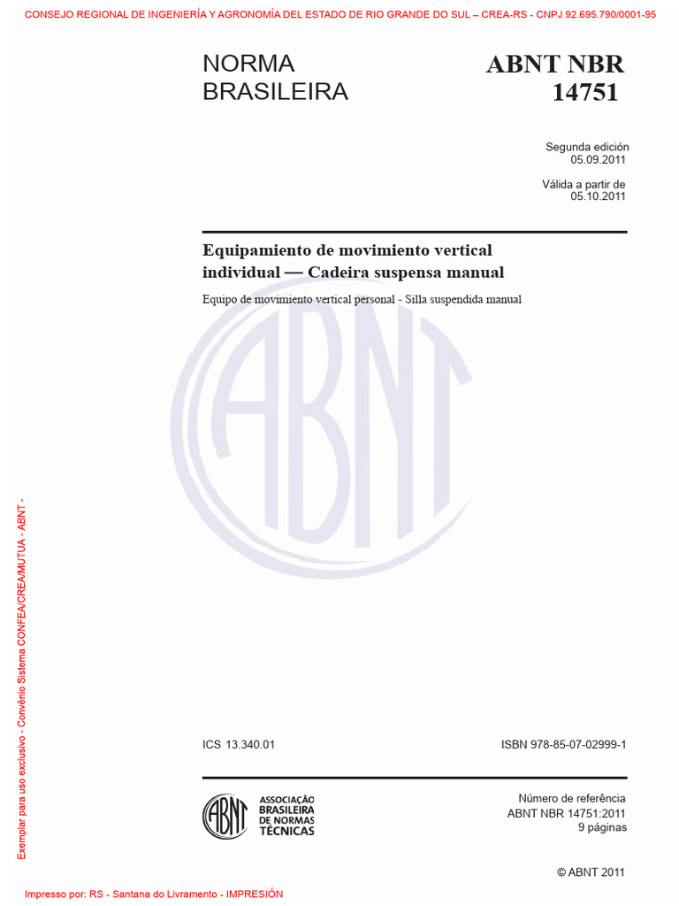 Abnt NBR 14751 2011 | PDF