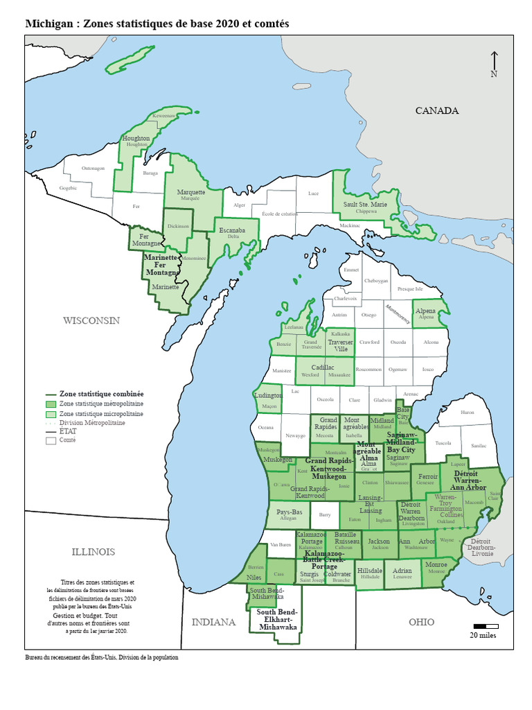 Zones statistiques de base du Michigan 2020 | PDF | Michigan