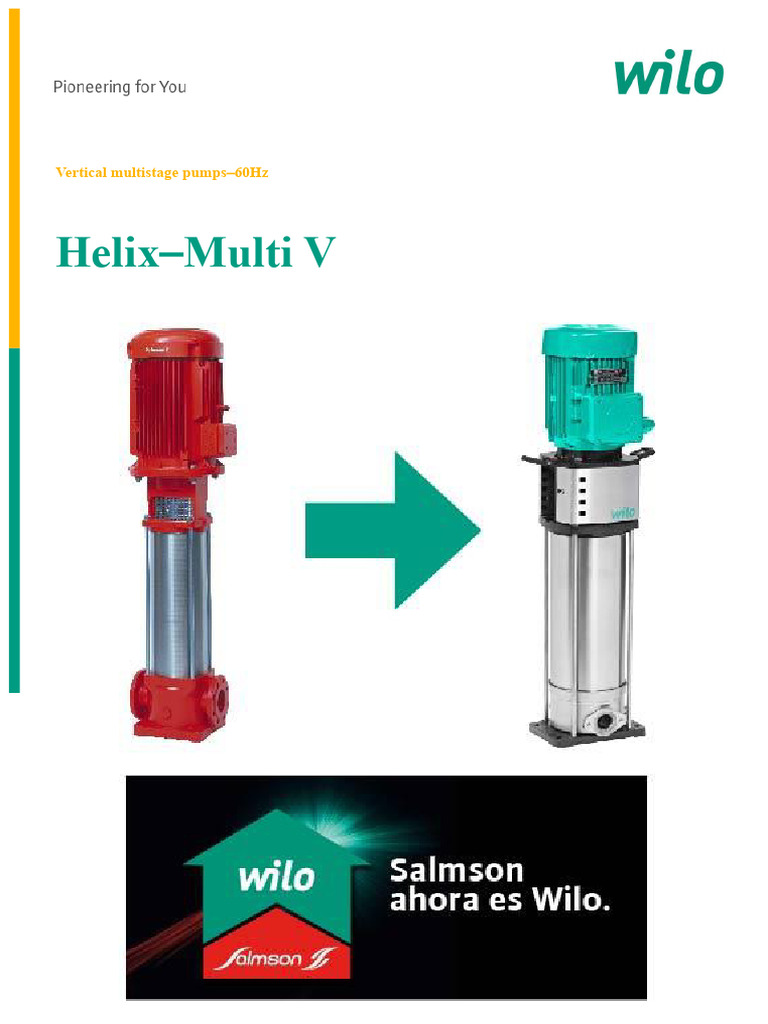 Multi-V - Helix - Salmson is now Wilo | PDF | Pump | Gases