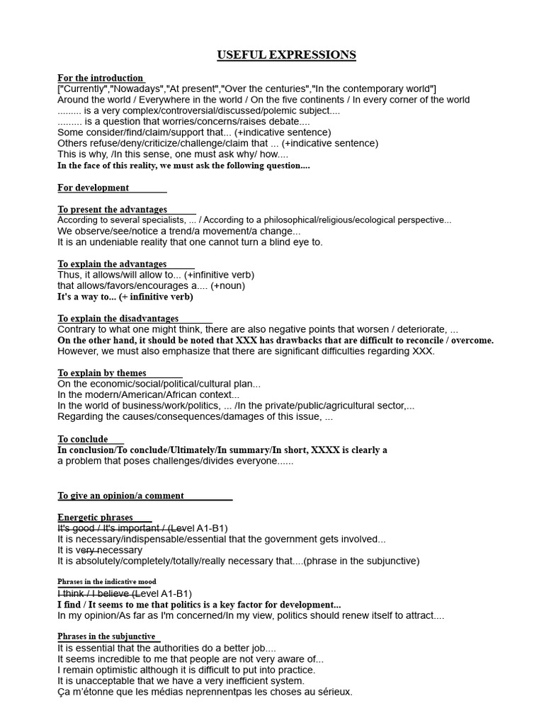 Essential Expressions for Effective Writing | PDF