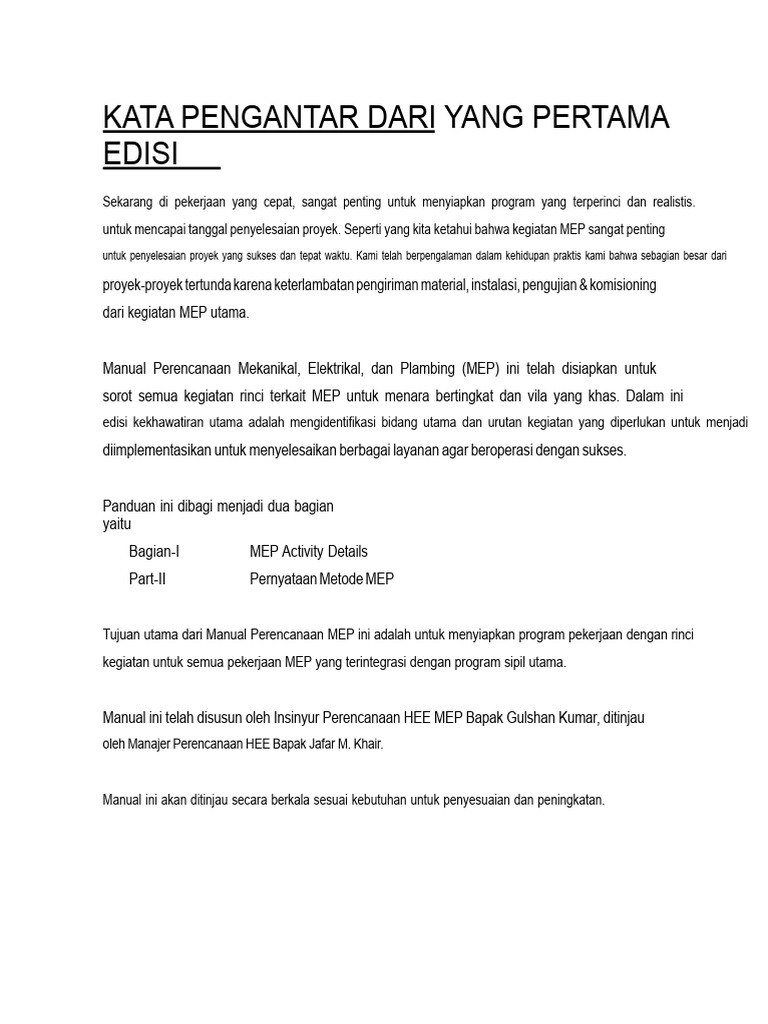 Panduan Perencanaan Proyek MEP | PDF
