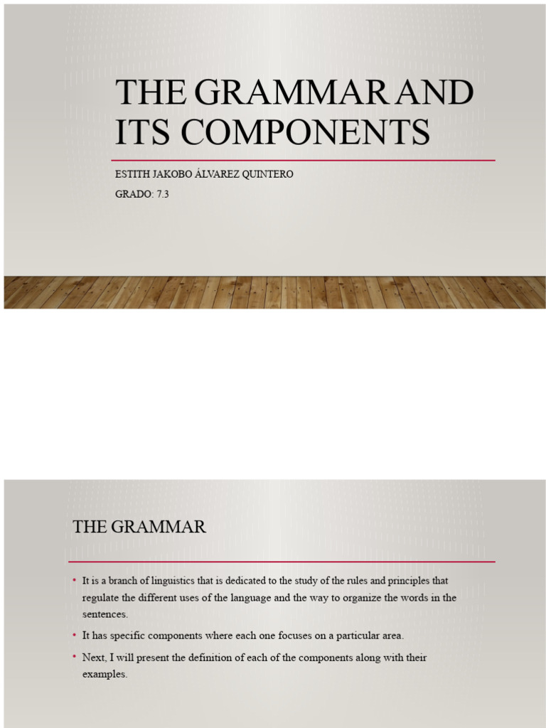 Grammar and Its Components | PDF